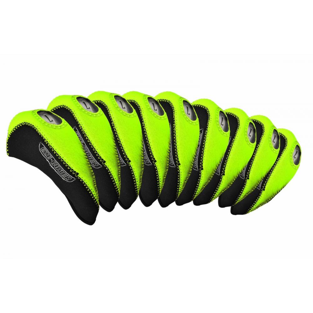 Eze Golf Neopren Iron Cover Set, schwarz/lime